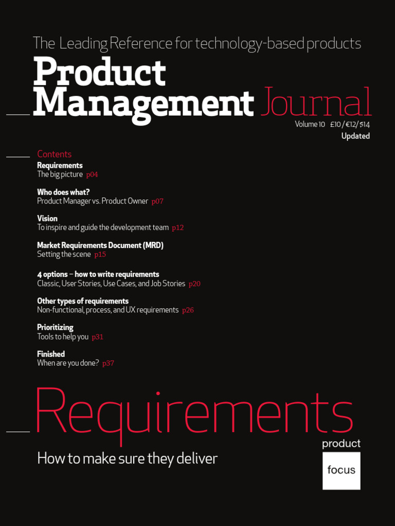 Product Focus Journal Requirements | PDF