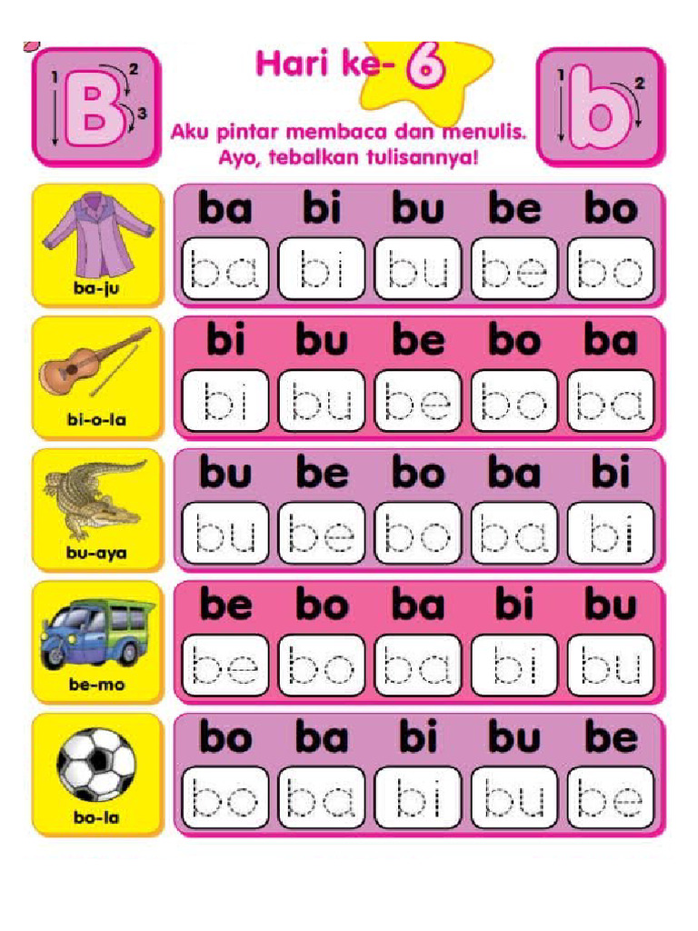 Menulis Ba Bi Bu Be Bo | PDF