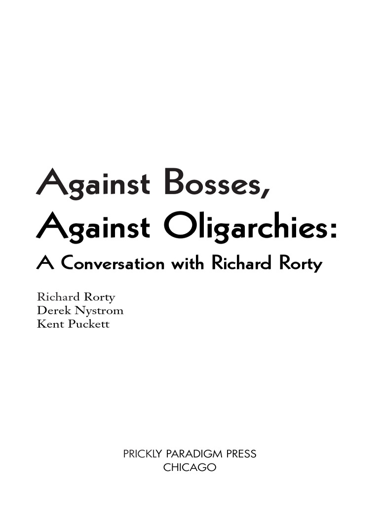 Against Bosses, Against Oligarchies | PDF
