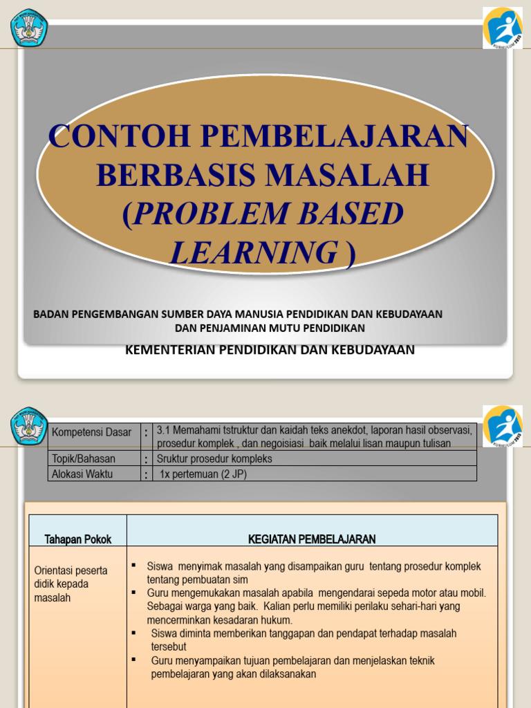 Contoh Pembelajaran Berbasis Masalah | PDF