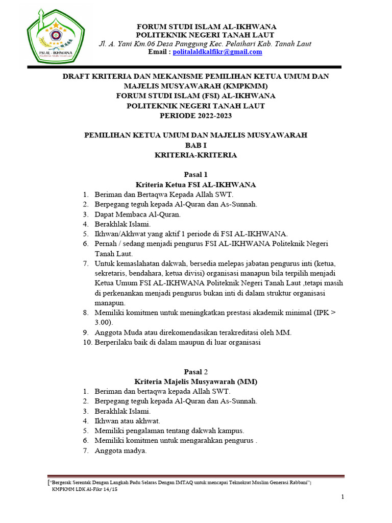 KMPK Fsi Al Ikhwana 2021 | PDF