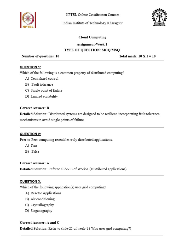Solution CC Assign1 | PDF Solution CC Assign1 | PDF