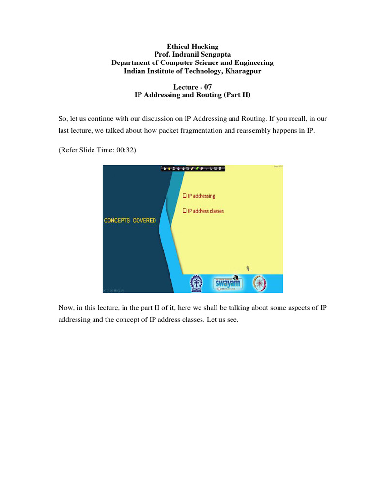 Lec 7 | PDF | Internet Protocol Suite | Internet Protocols