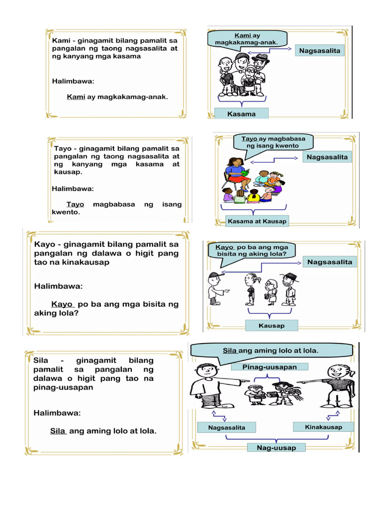 Panghalip (Kami, Kayo, Tayo, Sila) | PDF Panghalip (Kami, Kayo, Tayo, Sila) | PDF