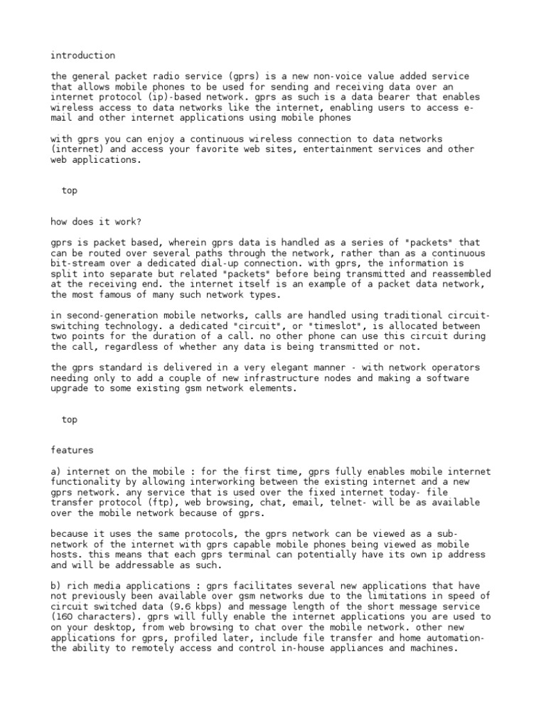 About Gprs | PDF | General Packet Radio Service | Computer Network