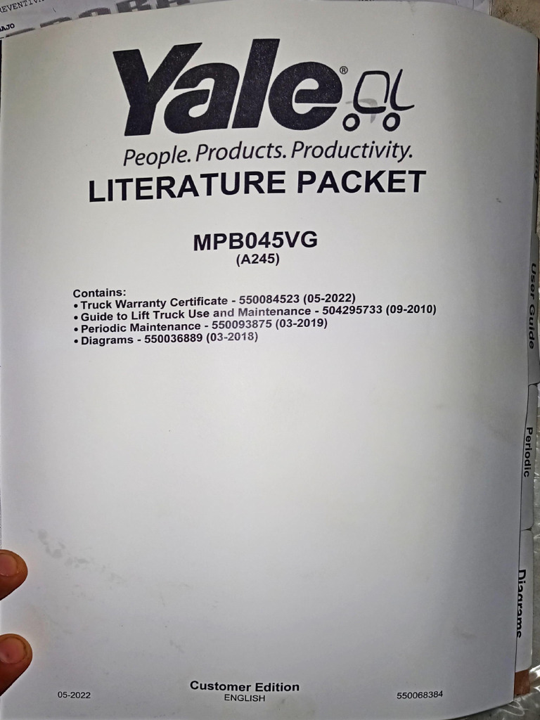 Transpaleta Yale. Literature Packet Mpb045vg | PDF