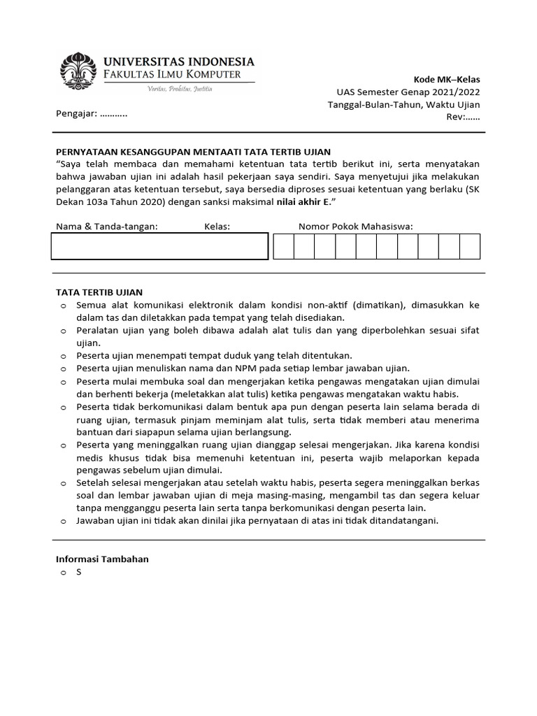 Soal UAS DDP 1 Genap 2022 | PDF