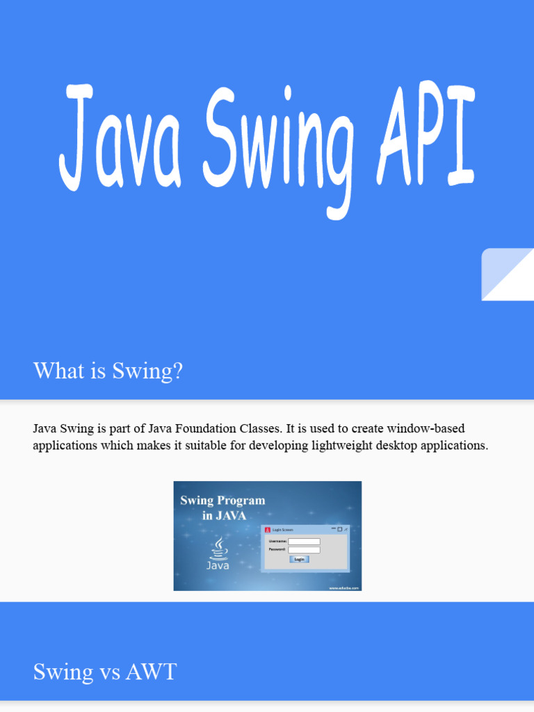 Java Swing API | PDF