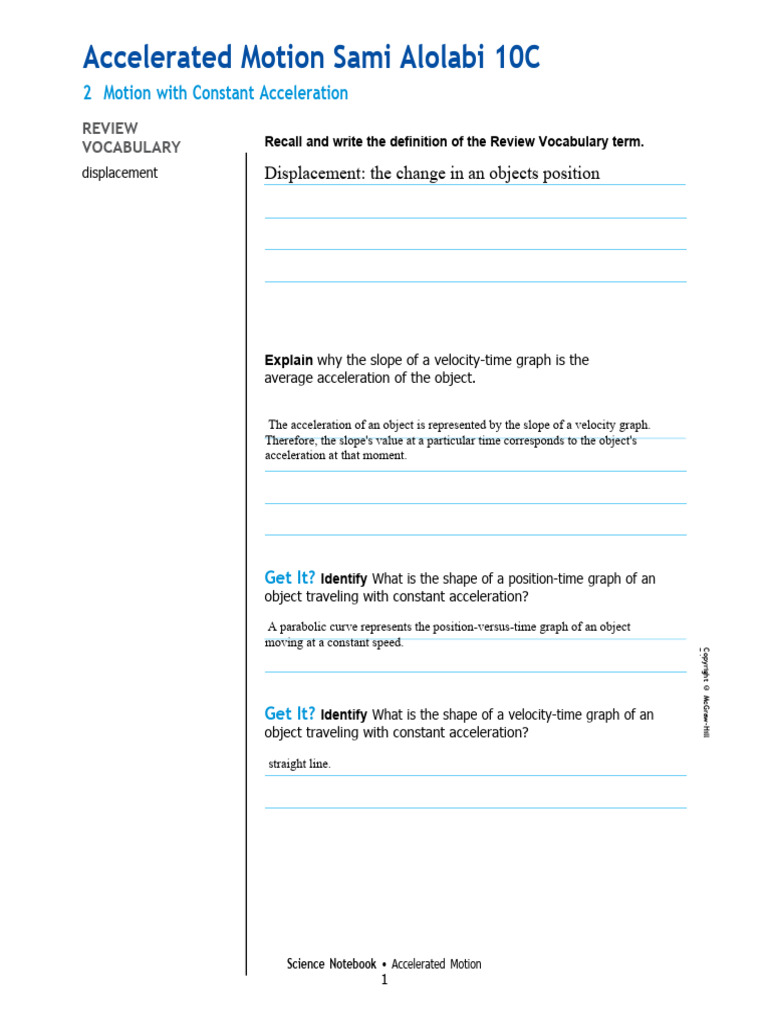 Motion With Constant Acceleration 4 | PDF
