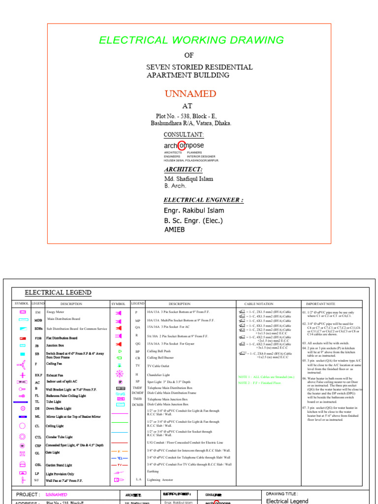 Electrical Drawing - Sample 1 | PDF | Building Engineering | Electricity