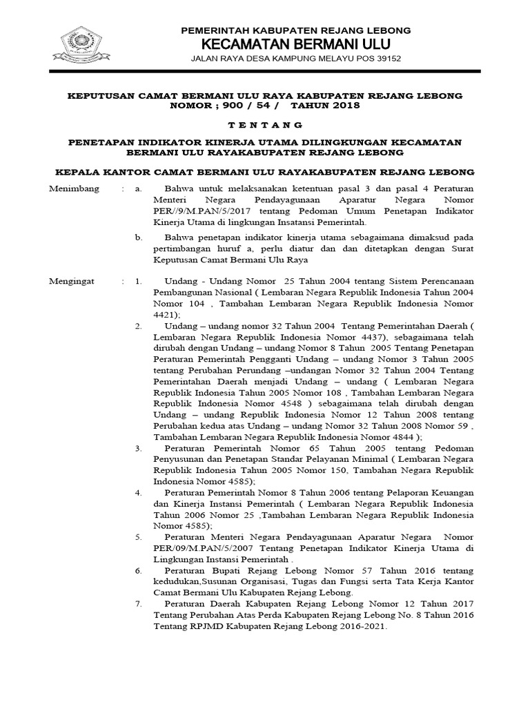 Contoh SK Penetapan IKU | PDF