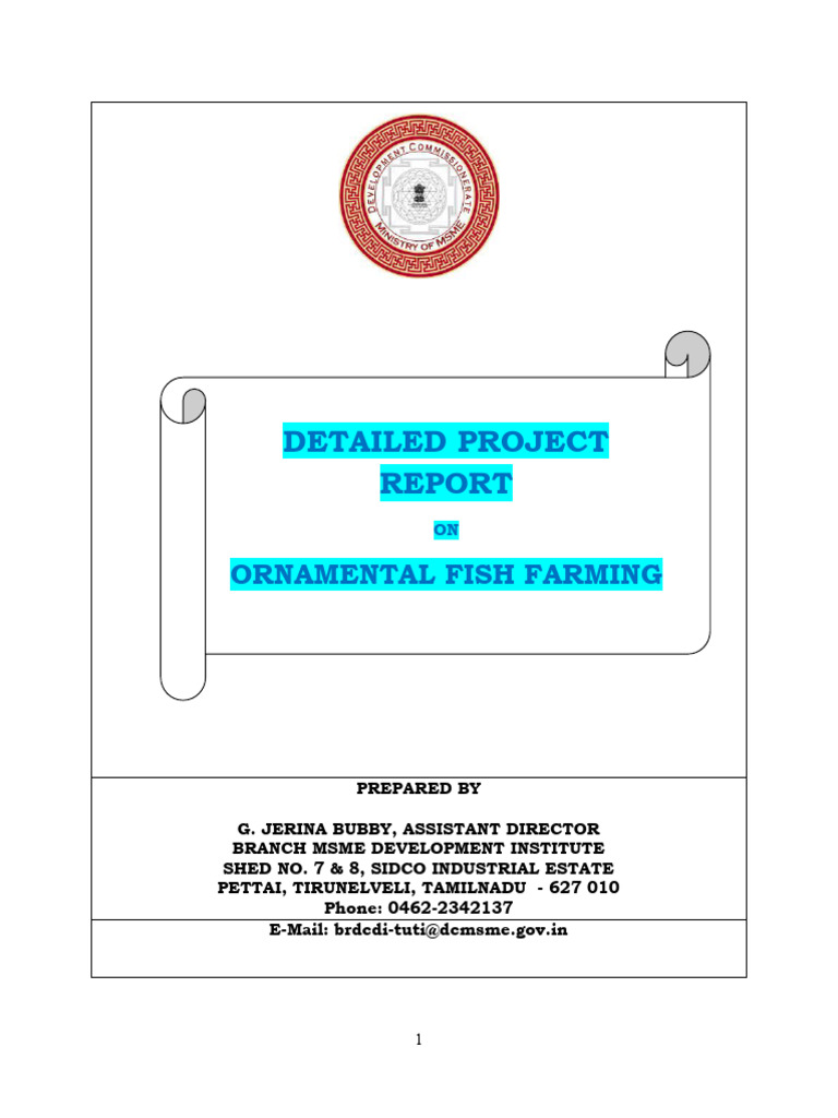 Ornamental Fish Farming Project Report | PDF