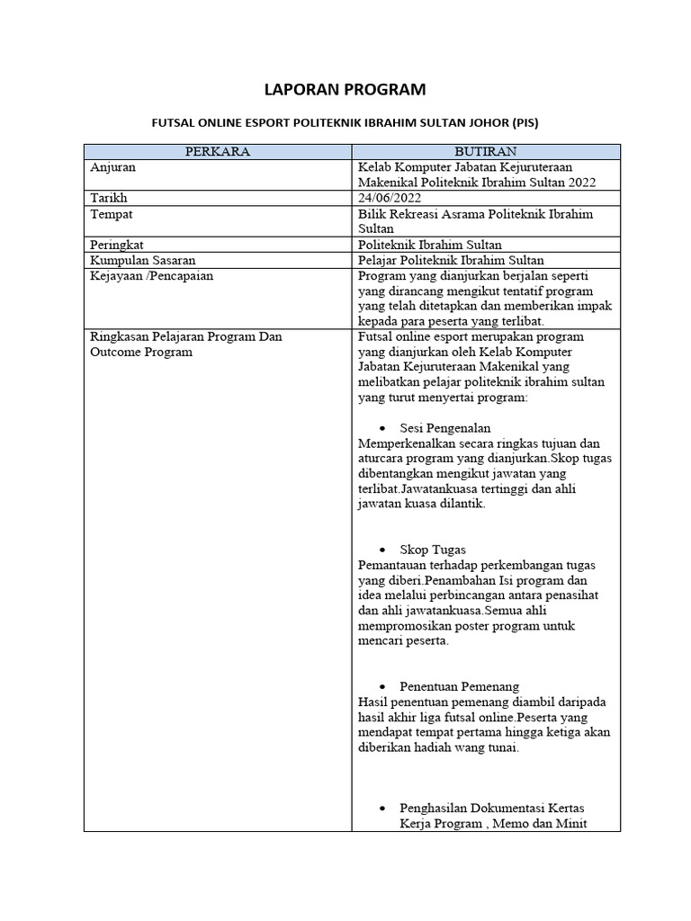 Laporan Program | PDF