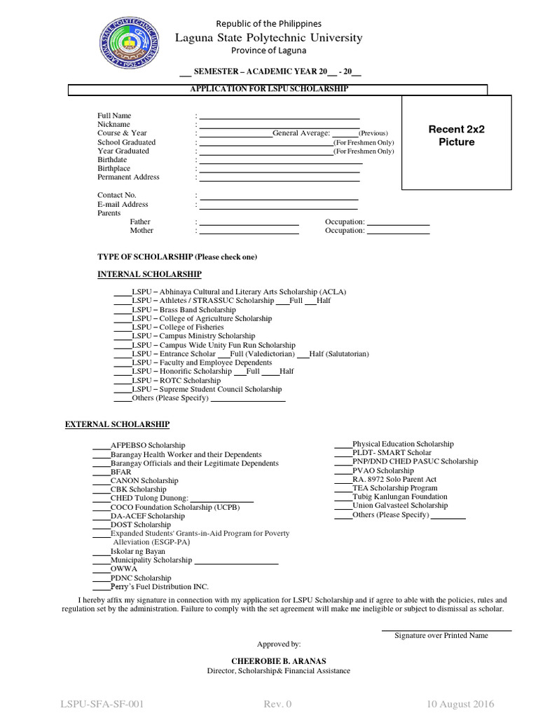 02 SFA Application Form | PDF