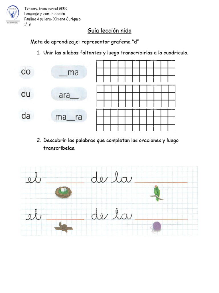 Guía Lección Nido 2 | PDF