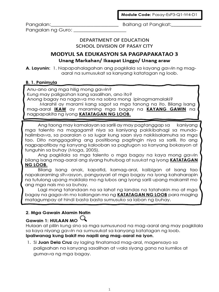 8 Grade 3-EsP-Q1-W4 | PDF