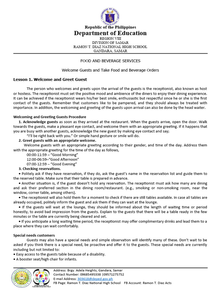 Quarter2 Handout | PDF | Menu | Point Of Sale