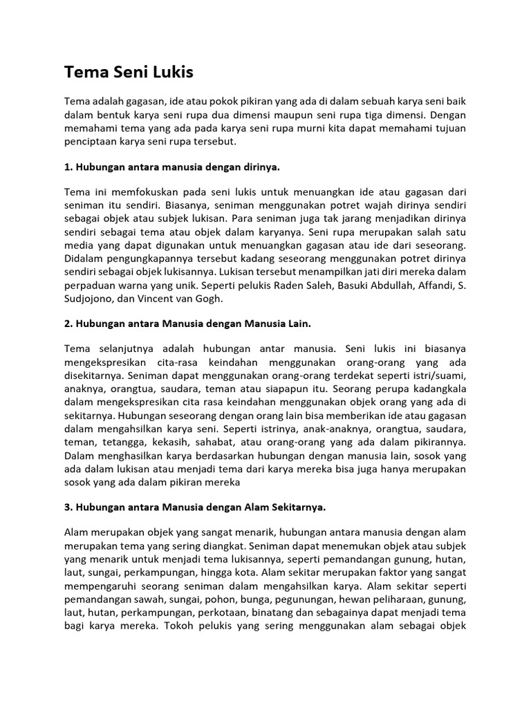 Tema Seni Lukis | PDF