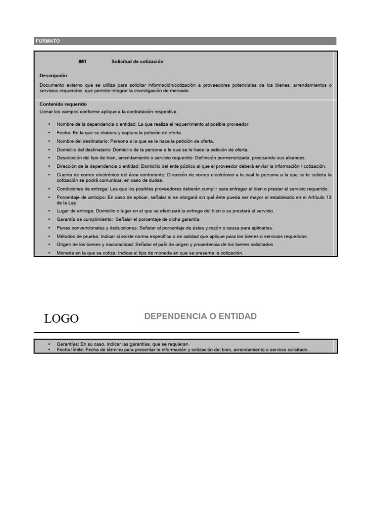 IM1 Solicitud de Cotización | PDF