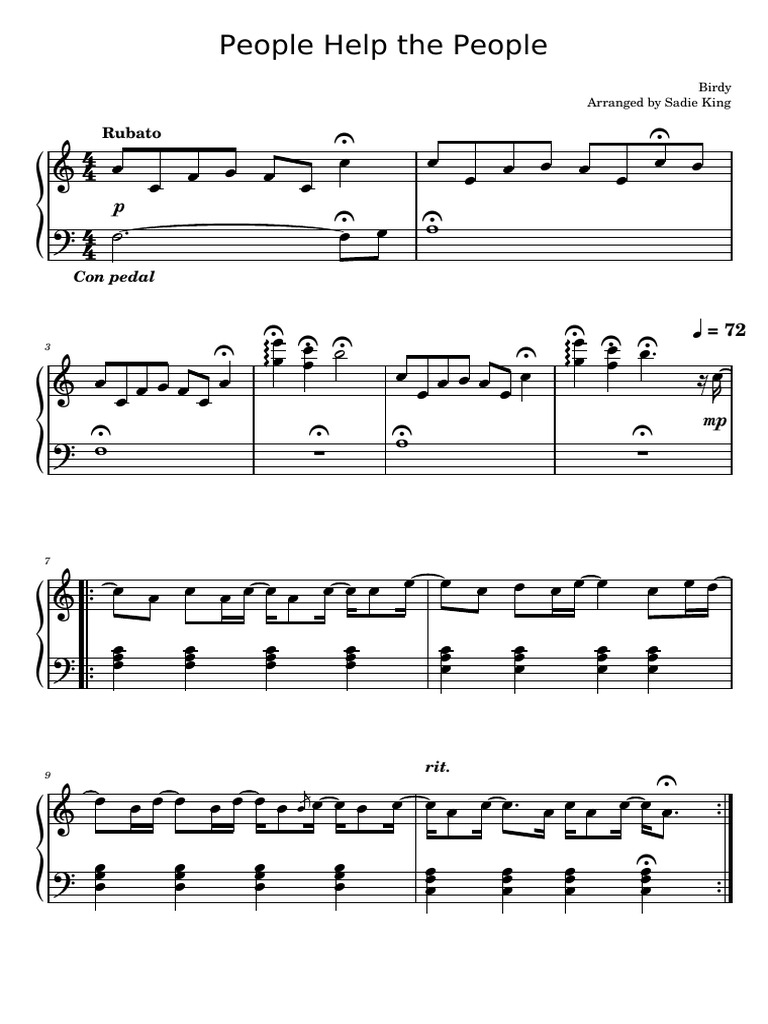 People Help The People - Birdy - Easy Piano | PDF