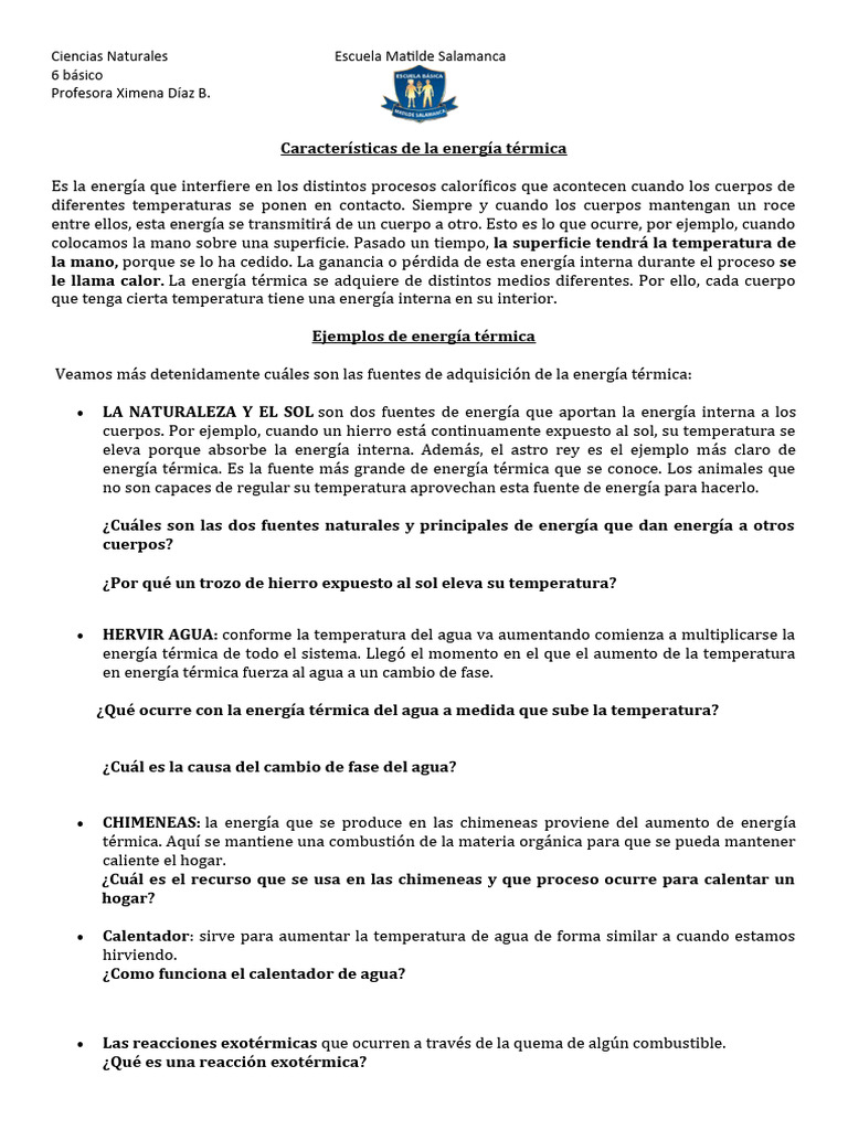Energia Termica 6 Basico | PDF