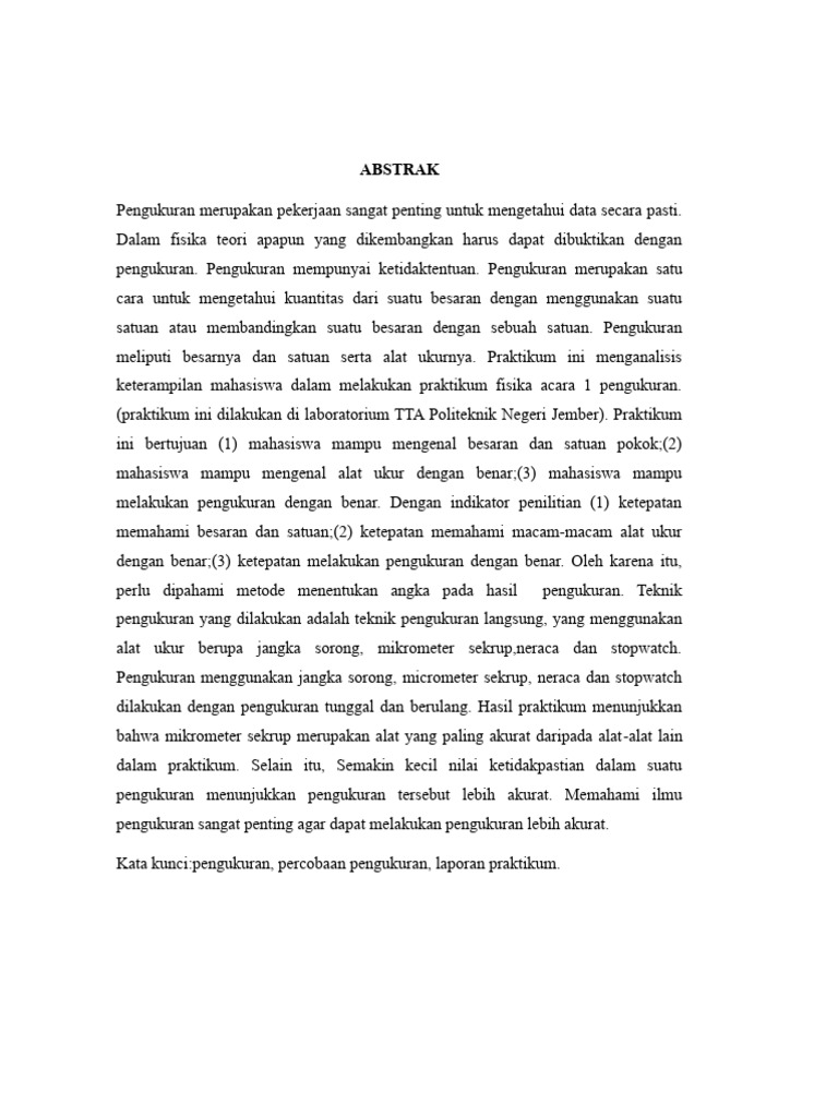 Laprak Besaran Dan Satuan Pokok | PDF