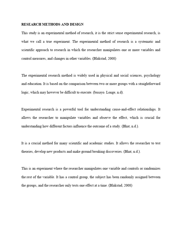 Research Methods and Design | PDF