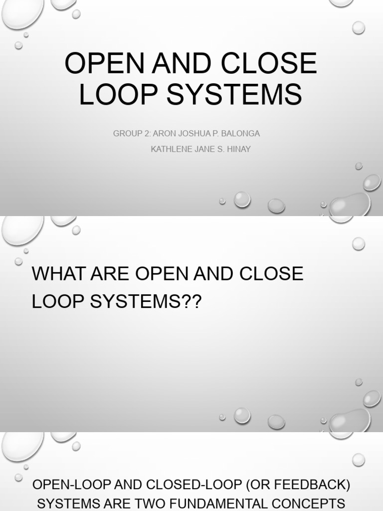 Open and Close Loop Systems | PDF