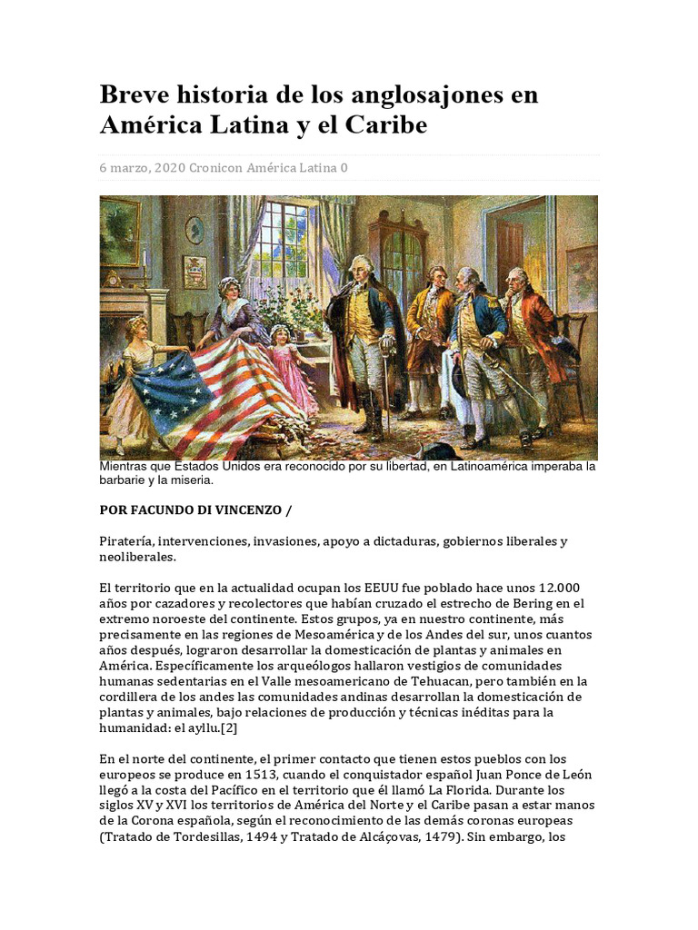 Breve Historia de Los Anglosajones en América Latina y El Caribe | PDF ...