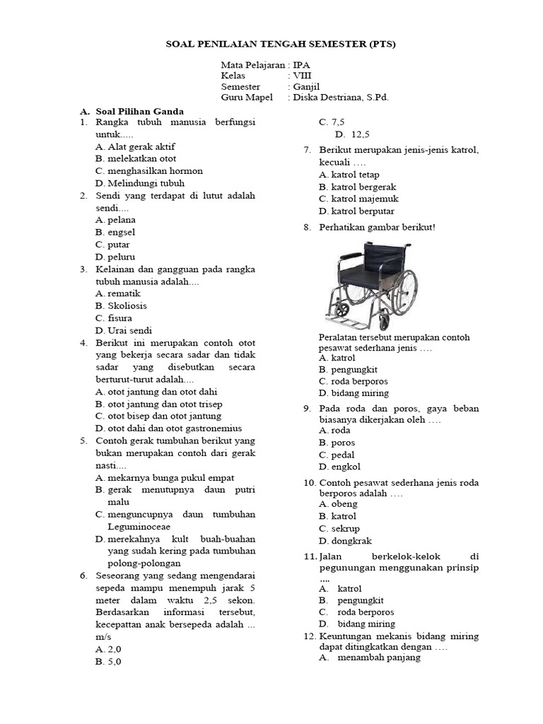 Soal PTS Ipa Kelas 8 | PDF