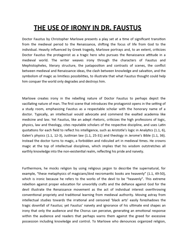 Dr. Faustus Irony | PDF