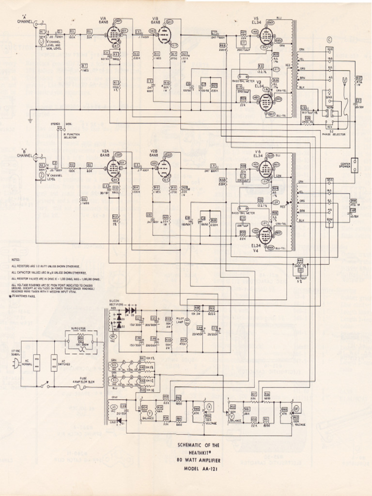 Heathkit AA 121 Schematic | PDF