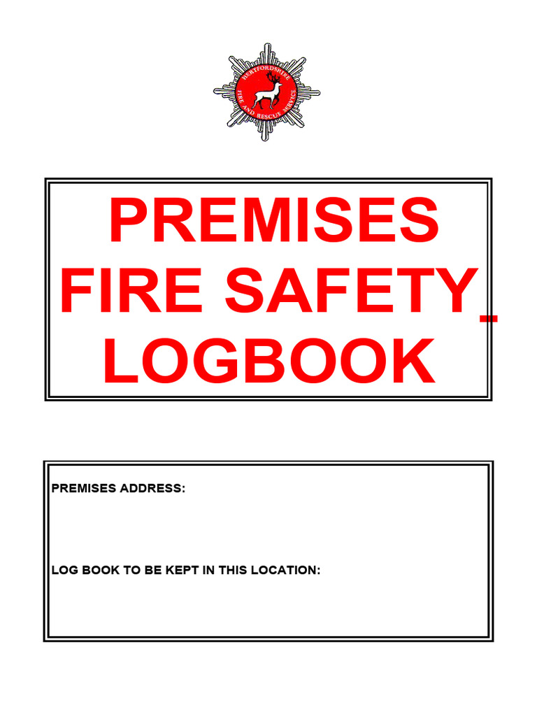 Premises Fire Safety Logbook | PDF | Public Safety | Hazards