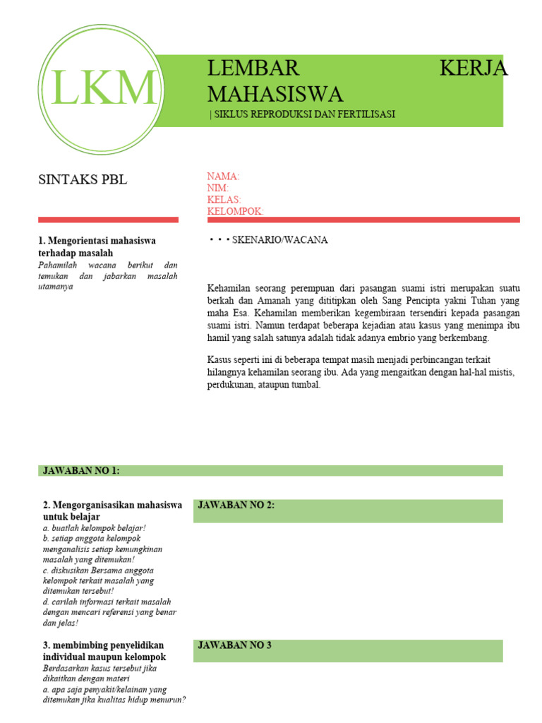 LKM (Siklus Reproduksi Dan Fertilisasi) | PDF