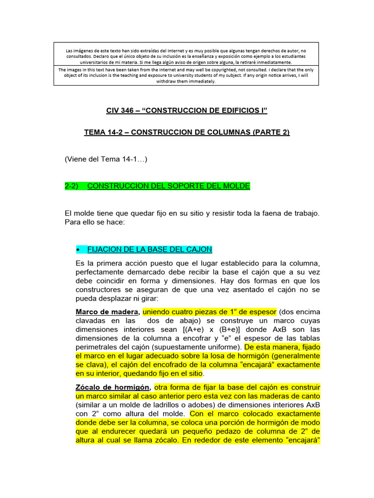 Civ 346.tema 14-2.construccion de Columnas (Parte 2) | PDF