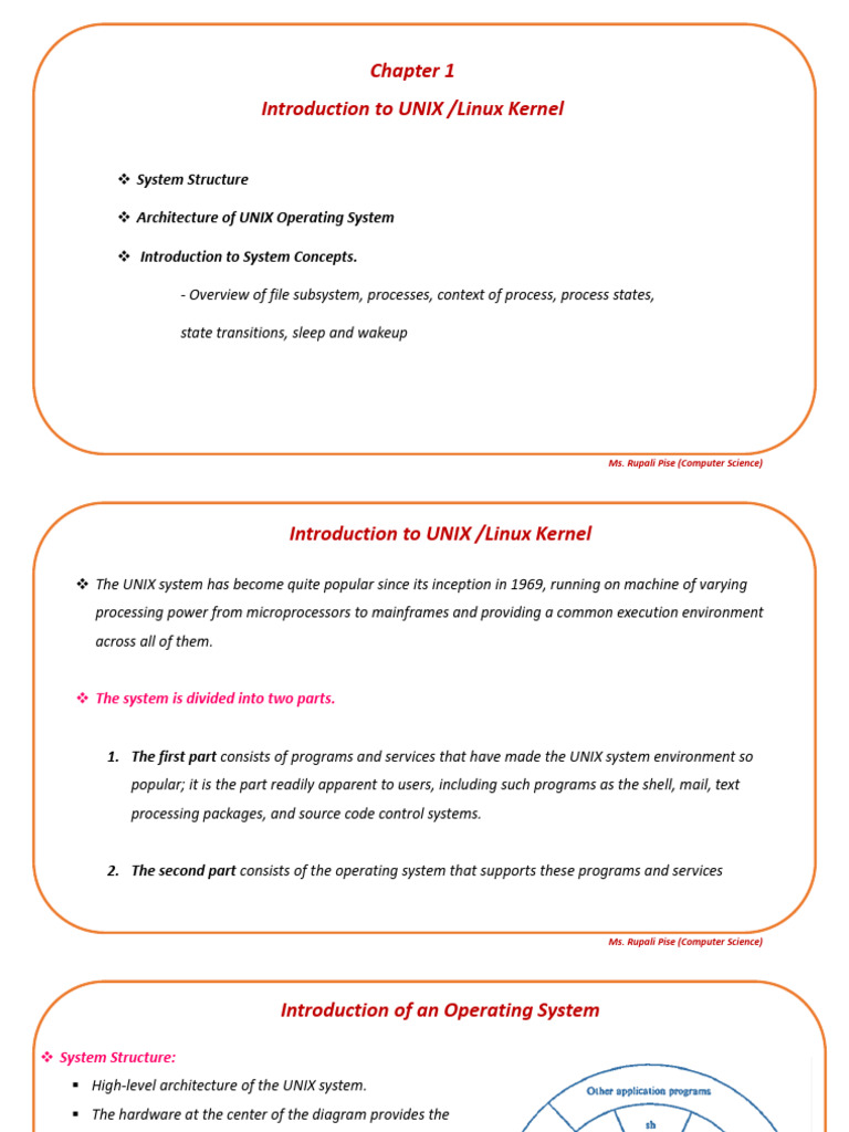 CH1-Introduction To Unix Linux Kernel | PDF