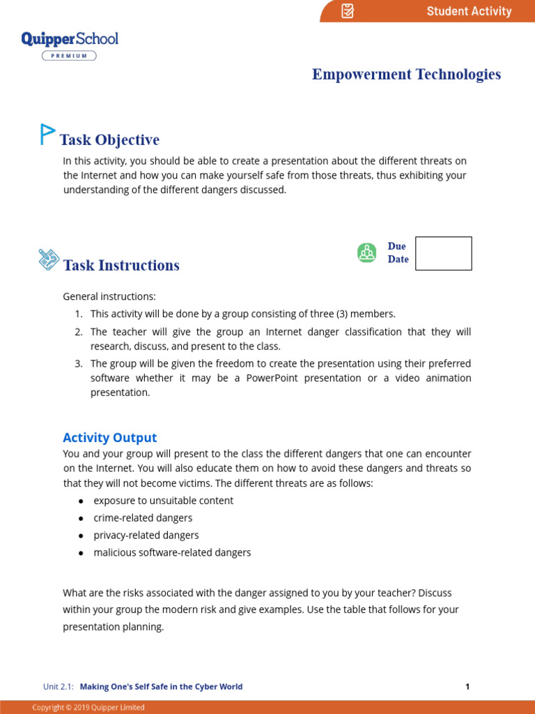 Empowerment Technologies: Activity Output | PDF