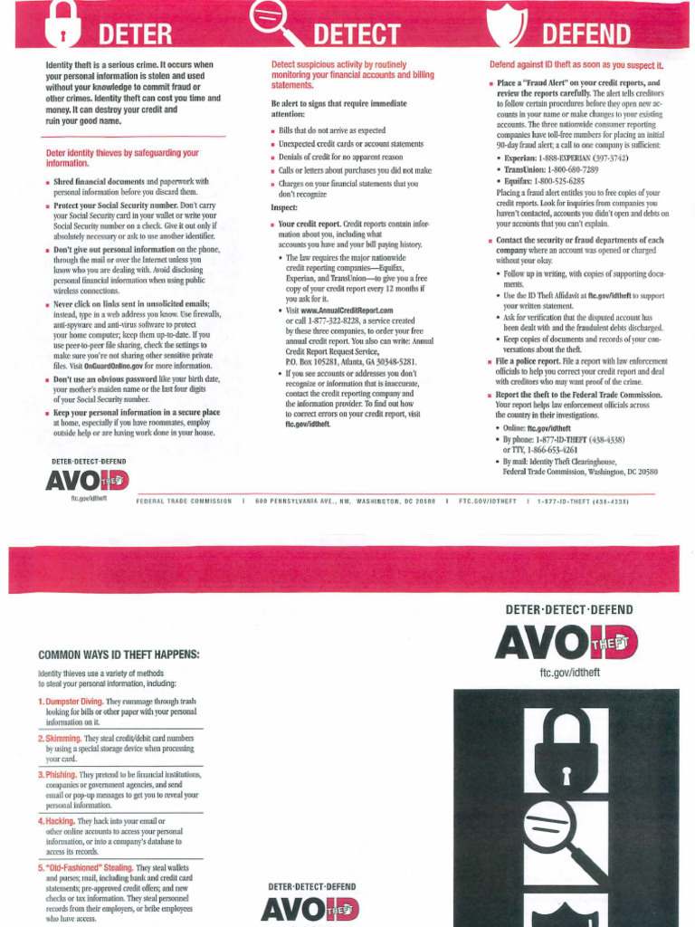 Deterdetectdefend | PDF | Identity Theft | Fraud Deterdetectdefend | PDF | Identity Theft | Fraud