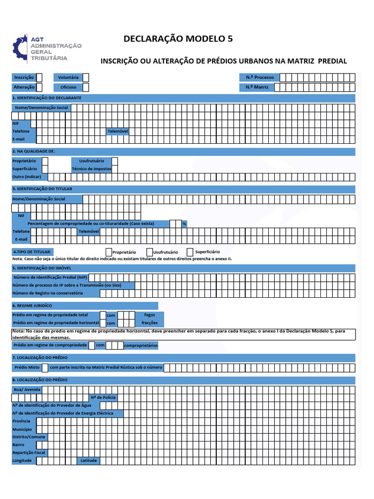 Modelos Formularios - Editaveis - Imposto Predial Urbano Ipu - Declaracao Modelo5 Predio Urbano ...