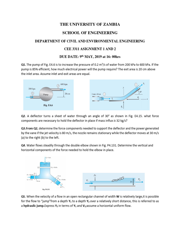 Cee3311 Asignment On Bernuolli | PDF