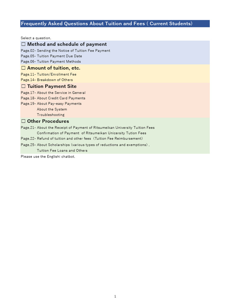 Method and Schedule of Payment: Frequently Asked Questions About ...