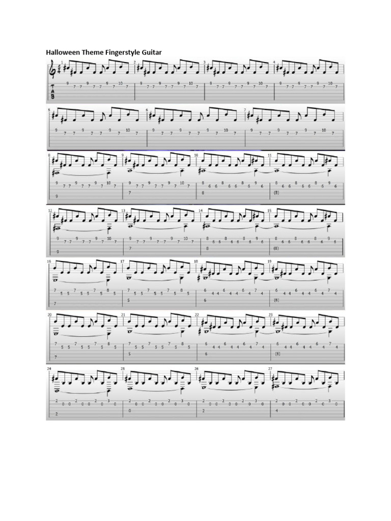 Halloween Theme Fingerstyle Guitar | PDF