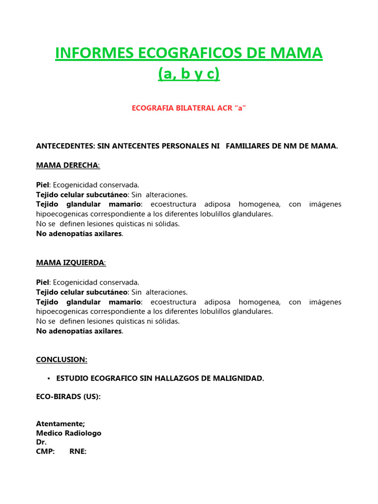 Plantillas Nuevas (Us y Mg) Mama | PDF | Mamografía | Pecho