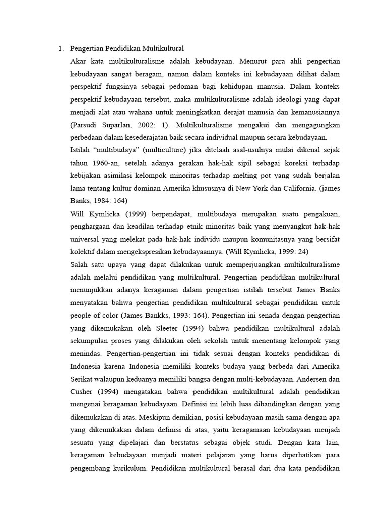 Pengertian Dan Tujuan Pend Multikultural | PDF