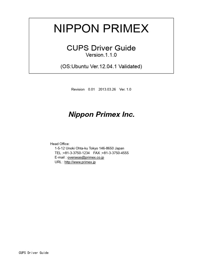 CUPS Driverguide V110-0 E | PDF