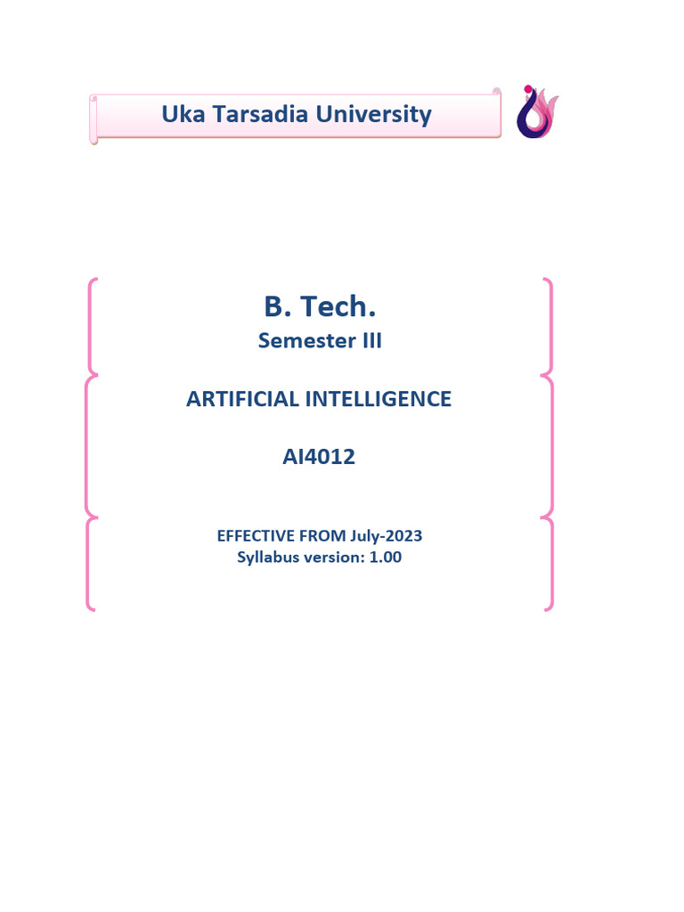 Ai4012 Artificial Intelligence | PDF