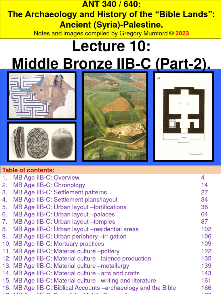 Anth 340 PPT Lecture 10 Middle Bronze 2B | PDF