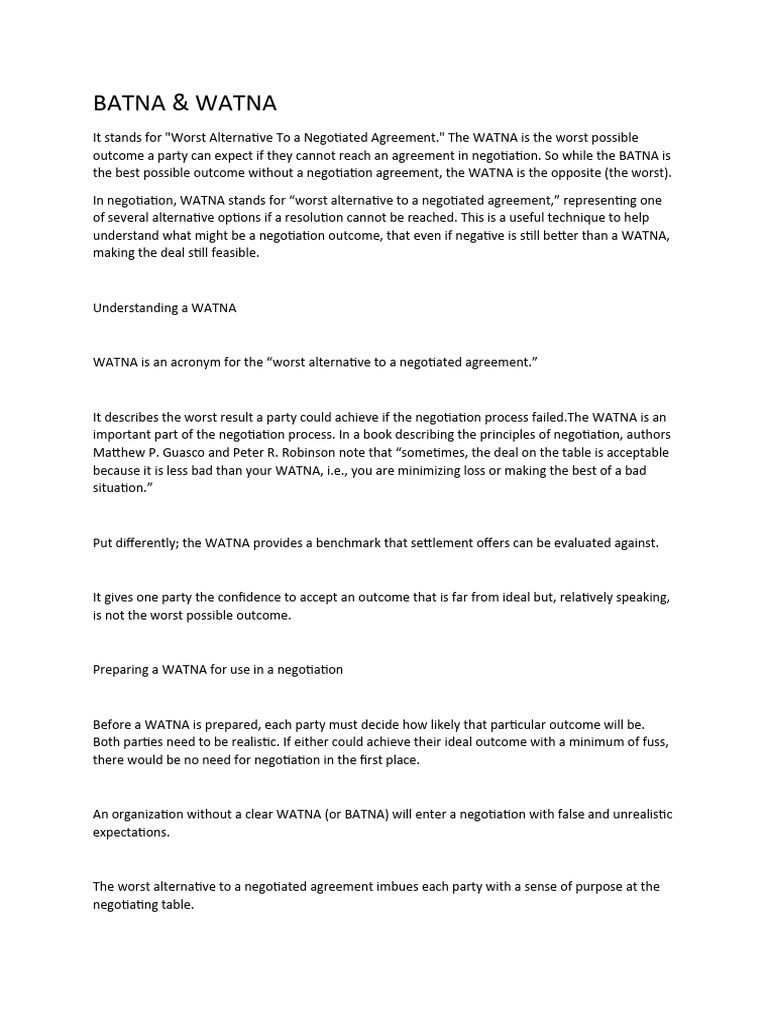 BATNA | PDF