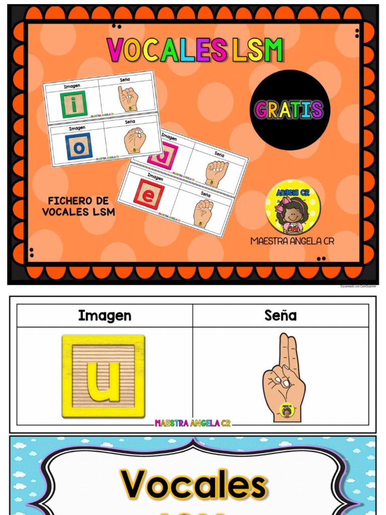 ??las Vocales Lengua de Señas Mexicana | PDF