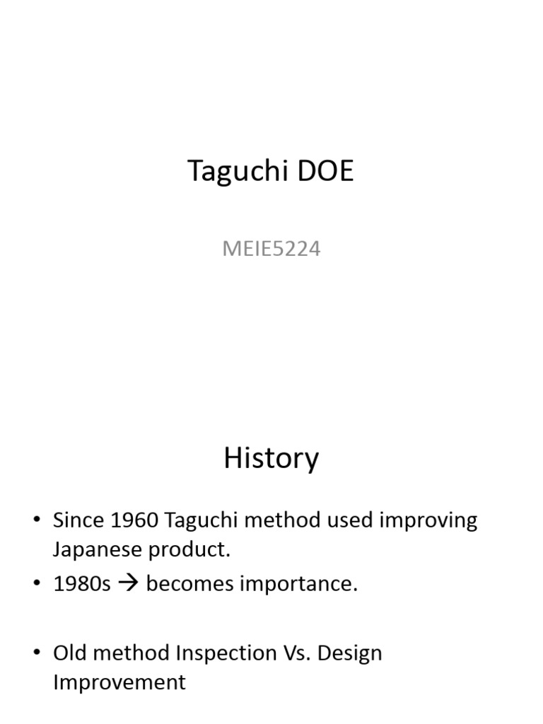 Taguchi DOE | PDF | Engineering Tolerance | Loss Function